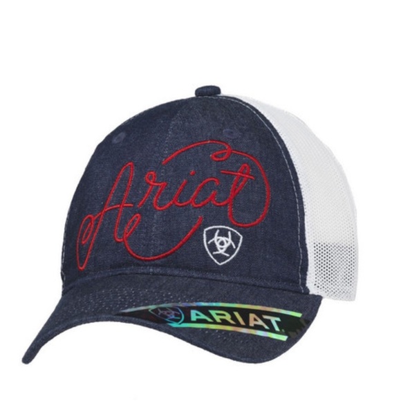Ariat | Accessories | Ariat Ladies Cursive Logo Denim Cap | Poshmark